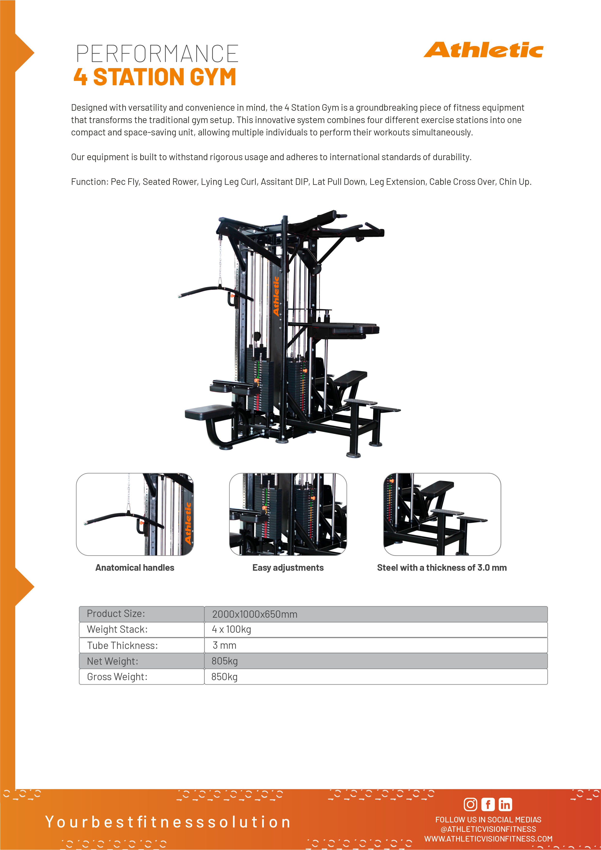 PROFESSIONAL 4 STATION GYM